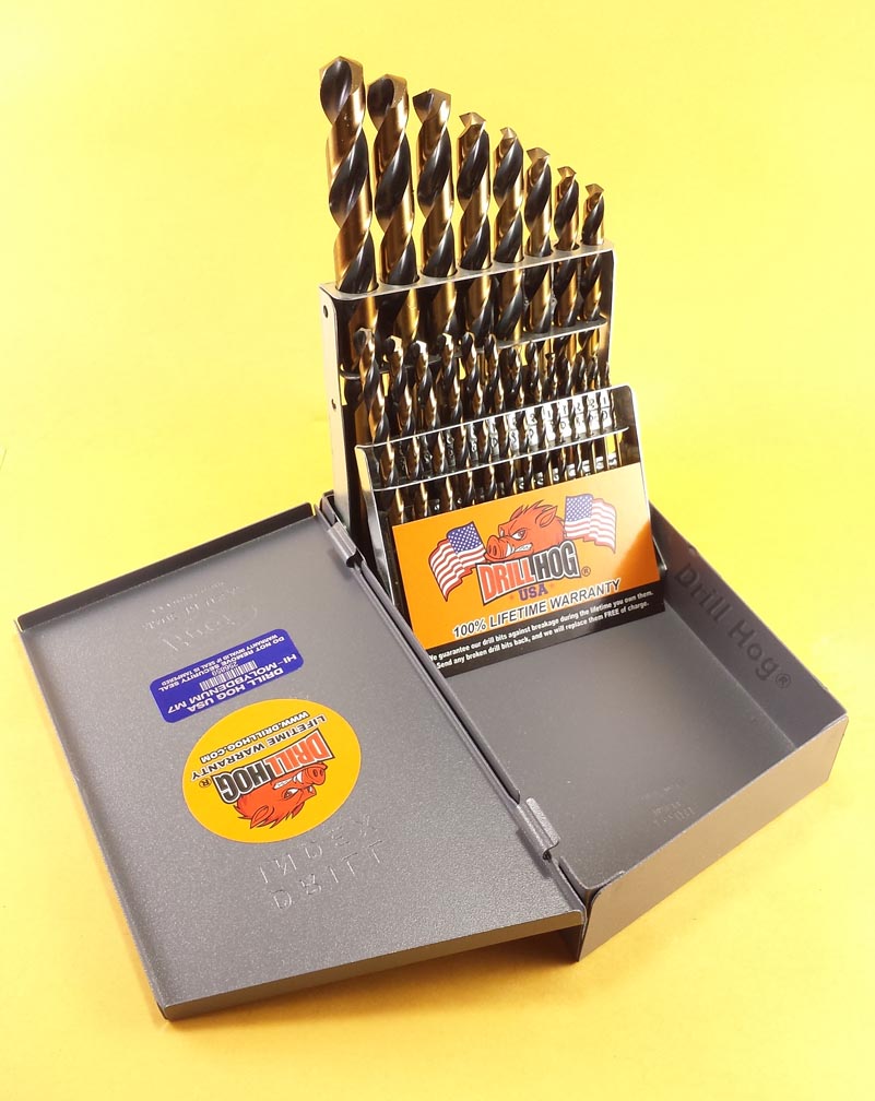 Drill Hog 21 Pc Drill Bit Set SUPER PREMIUM Hi Molybdenum M7