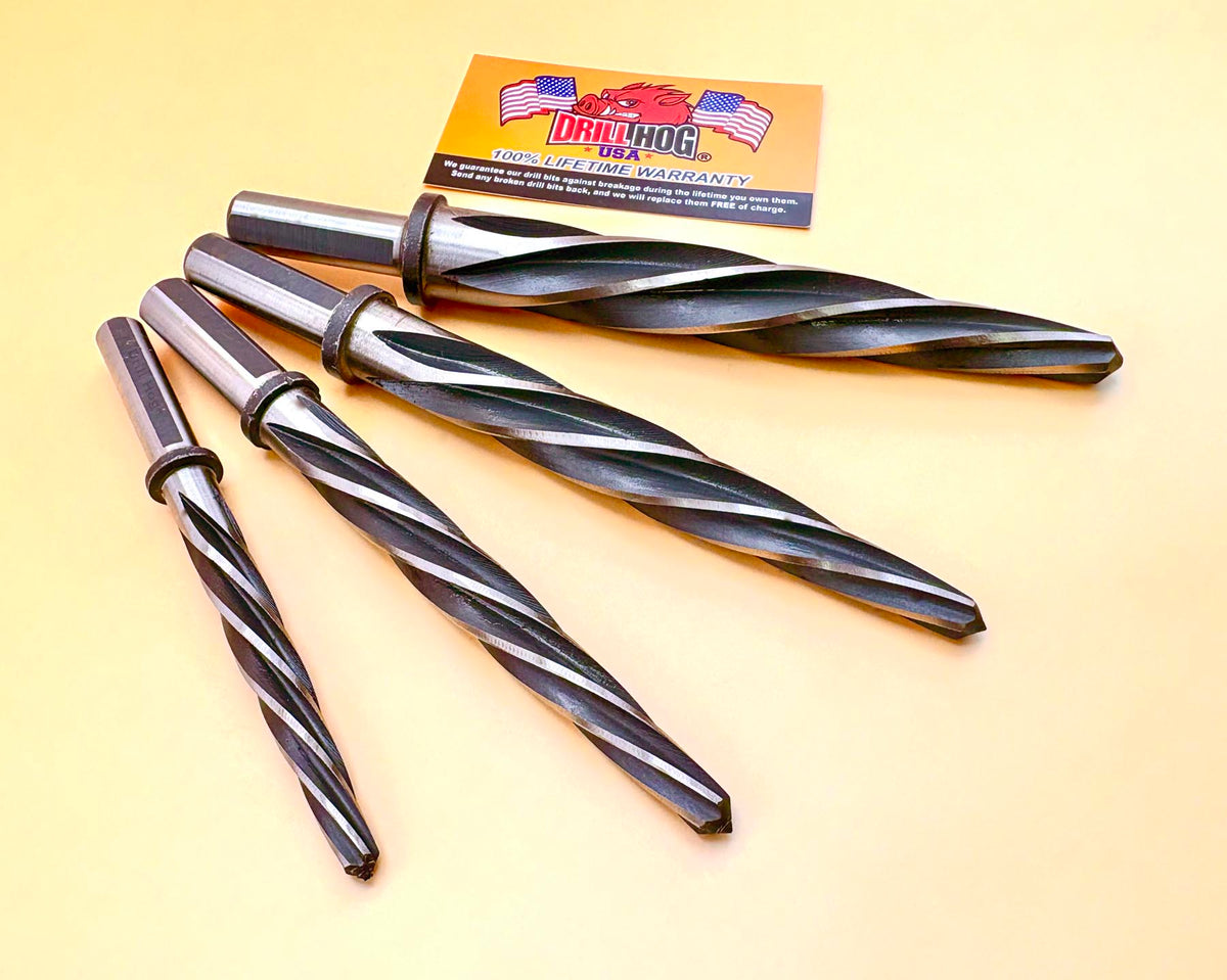 Drill Hog® 4 Pc Tapered Chucking Reamer Set HI-Molybdenum