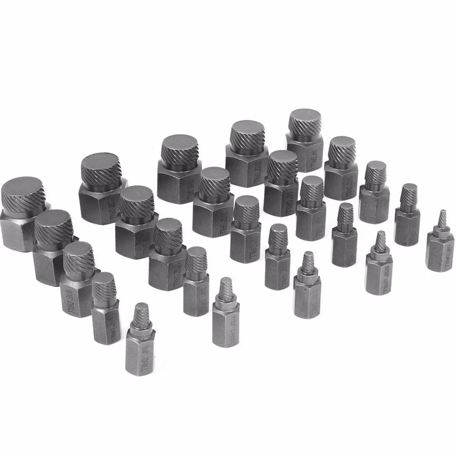 Drill Hog® Spline Drive Screw Extractor Set 25 Pieces Lifetime Warrant