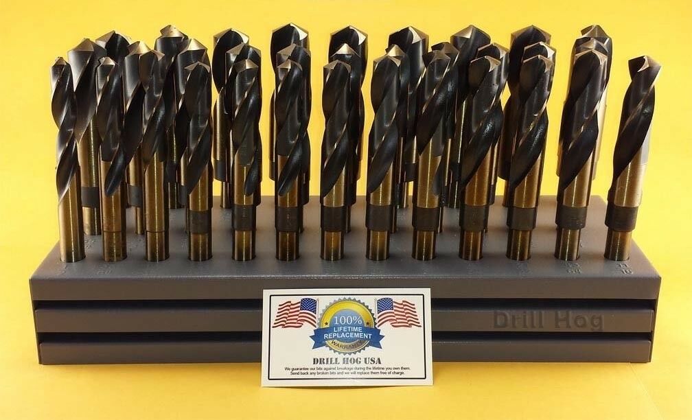 33 Piece Silver & Deming Drill Bit Set 1/2" to 1" Drill Hog® Lifetime