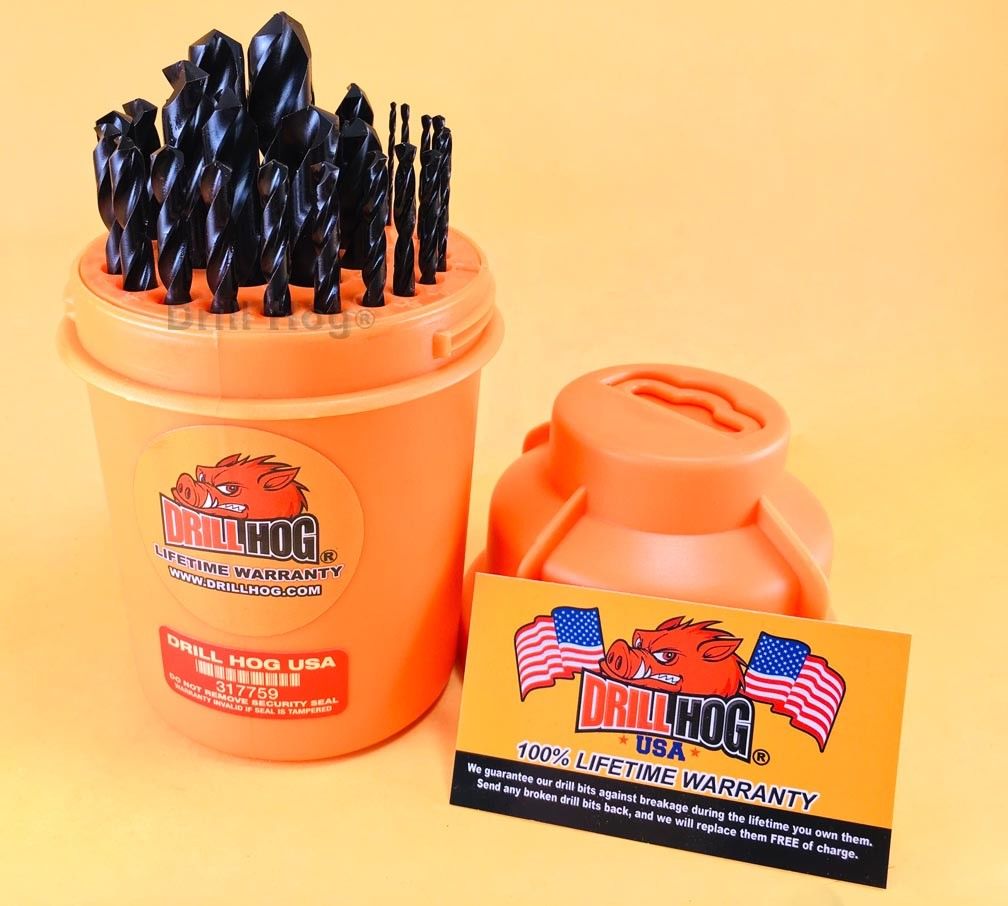 29 Pc Drill Bit Set 1/16" to 1/2" Super Pig Steel+ Lifetime Warranty D ...