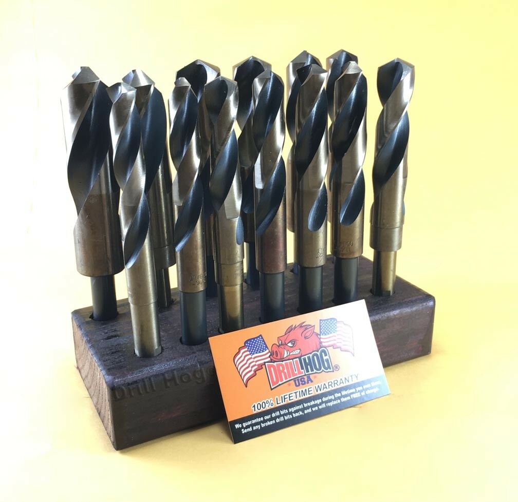 Drill Hog 13 Pc Silver & Deming Drill Bit Set Cobalt 17/32"~1" Lifetim