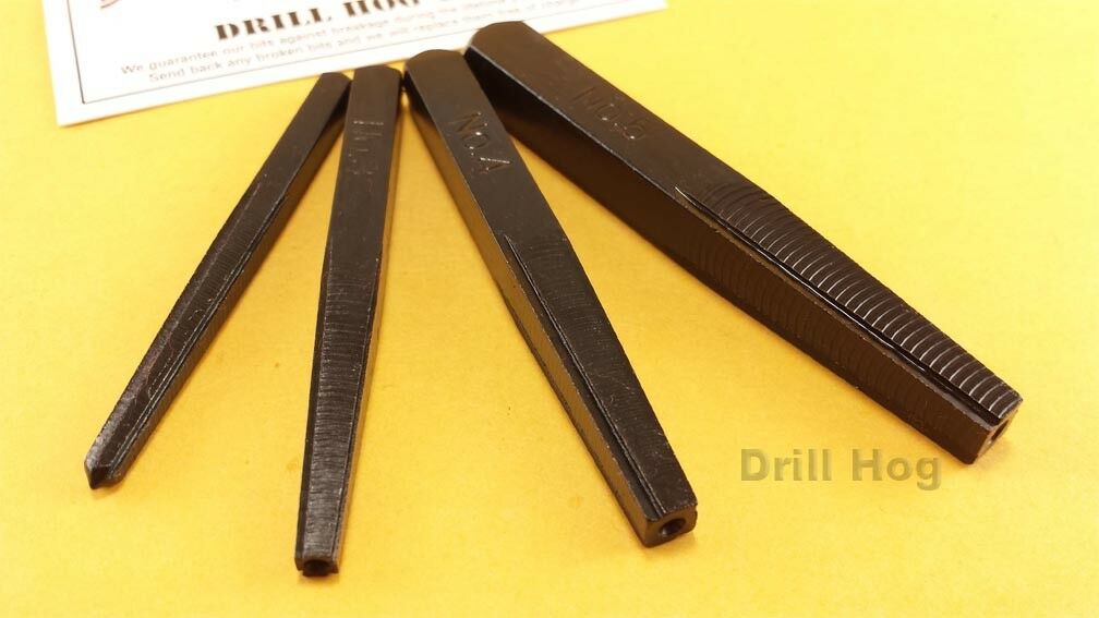 4 Pc Square Easy Out Set EZOut Round Screw Extractors Straight Lifetim ...