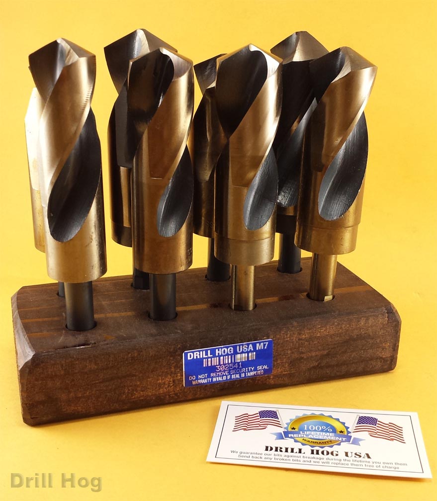 8 Pc HI-Molybdenum M7 Jumbo Silver & Deming Drill Bit Set 1-1/16" to 1 ...